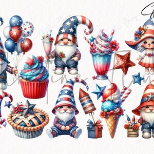 Happy 4th of July Gnomes Clipart, Gnome PNG, 4th of July PNG, Cute ...