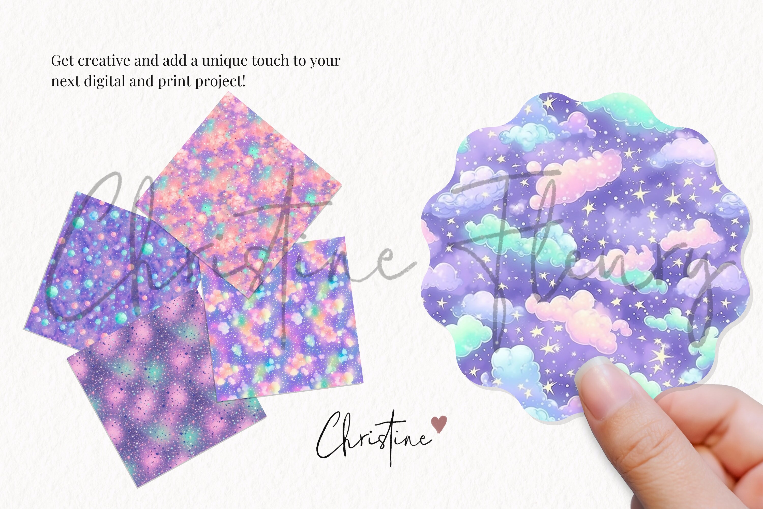 Pastel Galaxy Digital Paper Mini Pack Seamless Galaxy - Etsy