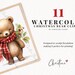 Watercolor Christmas Bears Clipart, Watercolor Christmas Clipart, Bear ...