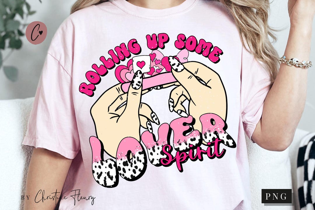 Retro Rolling up Some Lover Spirit PNG, Valentines PNG, Funny Valentine ...