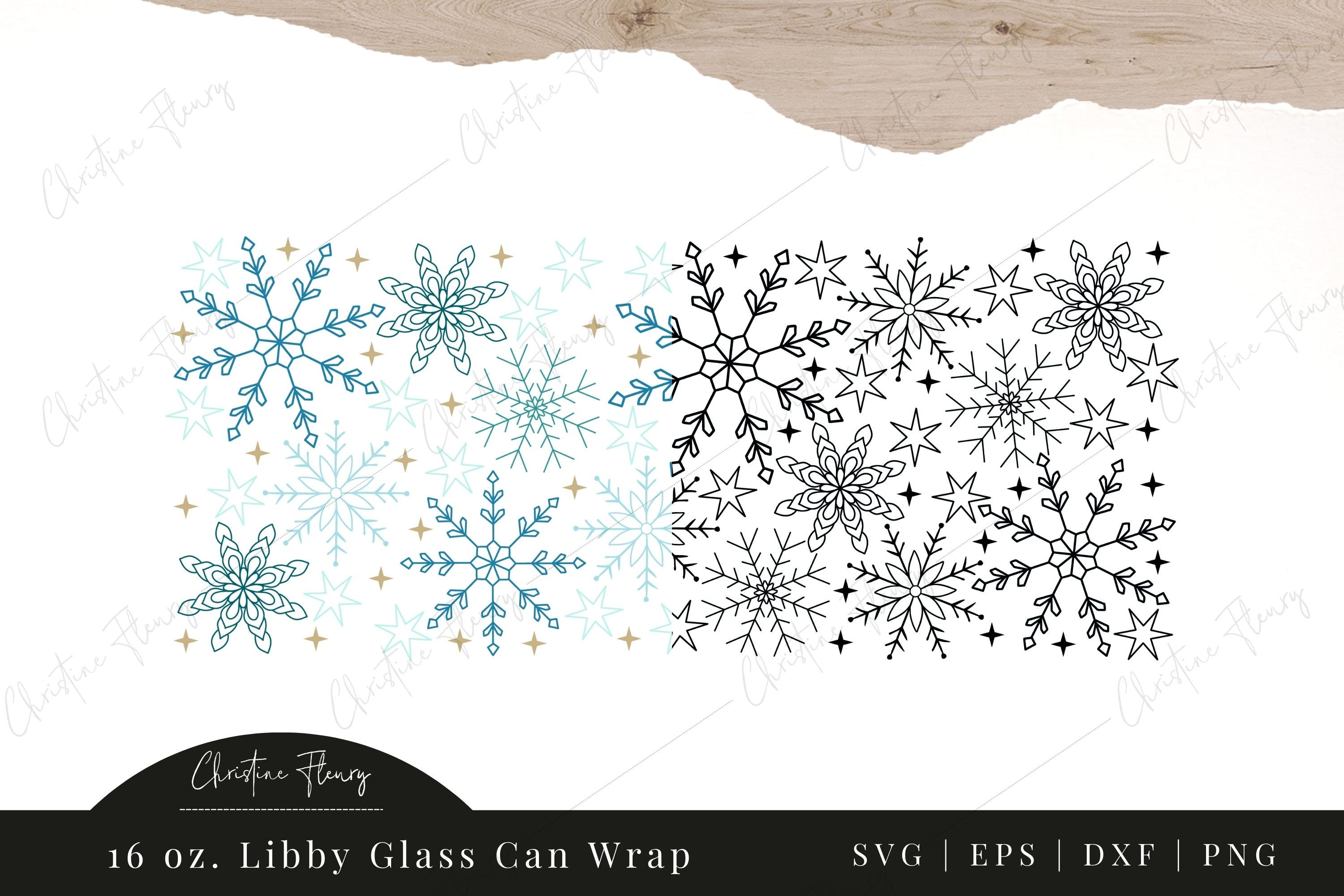 Snowflakes SVG 16oz Libbey Glass Can Cut File Christmas SVG - Etsy