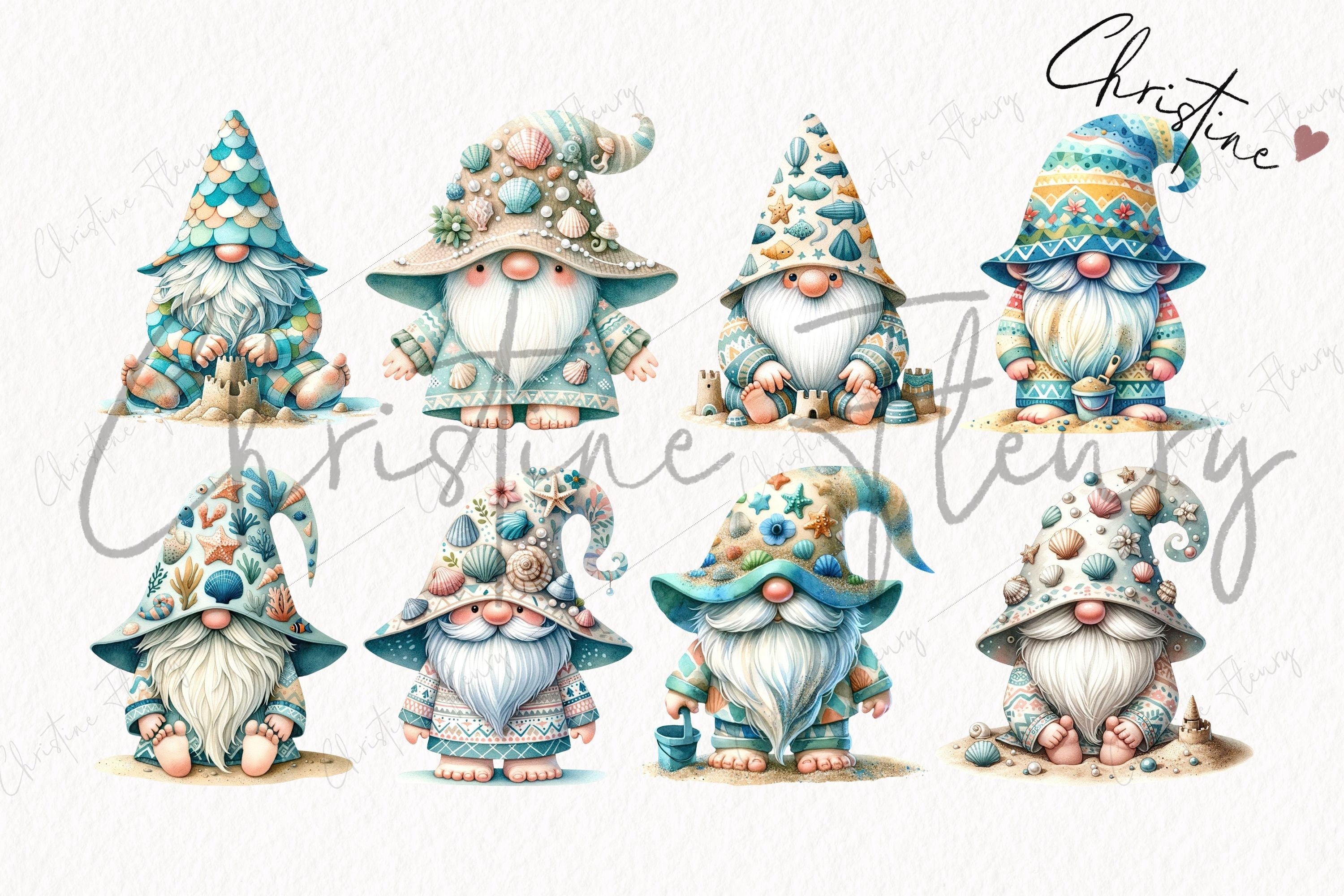 Beach Gnomes Clipart, Summer PNG, Gnome PNG, Vacation Gnome PNG Instant ...