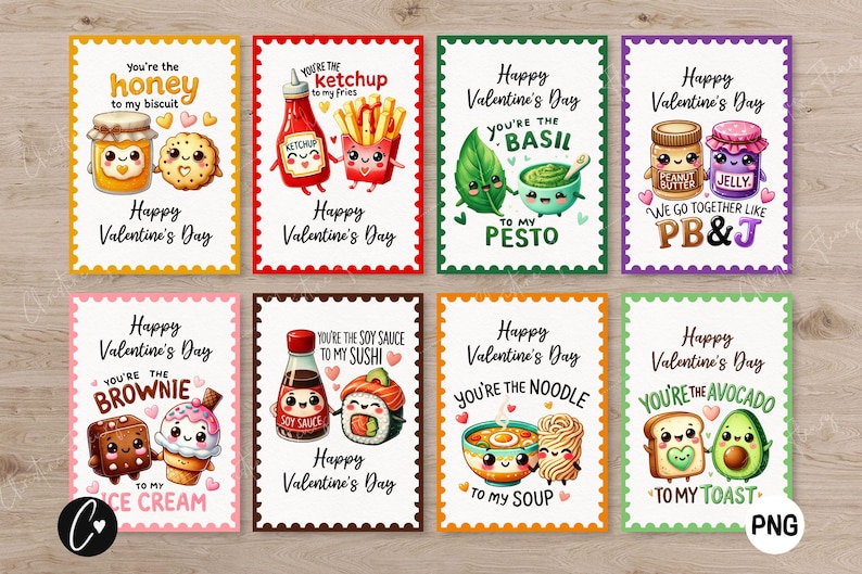 Printable Food Pun Valentine's Day Card Bundle, Funny Printable ...