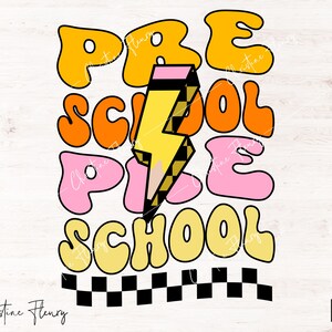 Retro Preschool PNG, First Day of School PNG, Groovy School Png, School ...