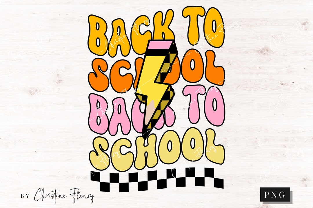 Retro Back to School PNG, First Day of School PNG, Groovy School Png ...