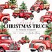 Watercolor Christmas Truck Clipart, Watercolor Christmas Clipart ...