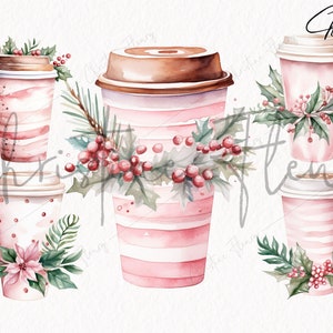 Watercolor Pink Coffee Clipart, Watercolor Clipart, Pink PNG, PNG ...