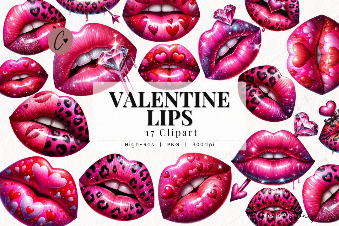 Valentine Lips Clipart, Valentine's Day PNG, Valentine PNG, Kiss Lips ...
