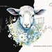 Blue Daisy Sheep Clipart, Spring PNG, Floral Animals PNG, Spring Sheep ...