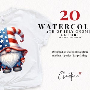4th of July Gnomes Clipart, Patriotic PNG, Gnome PNG, Summer Gnome PNG ...