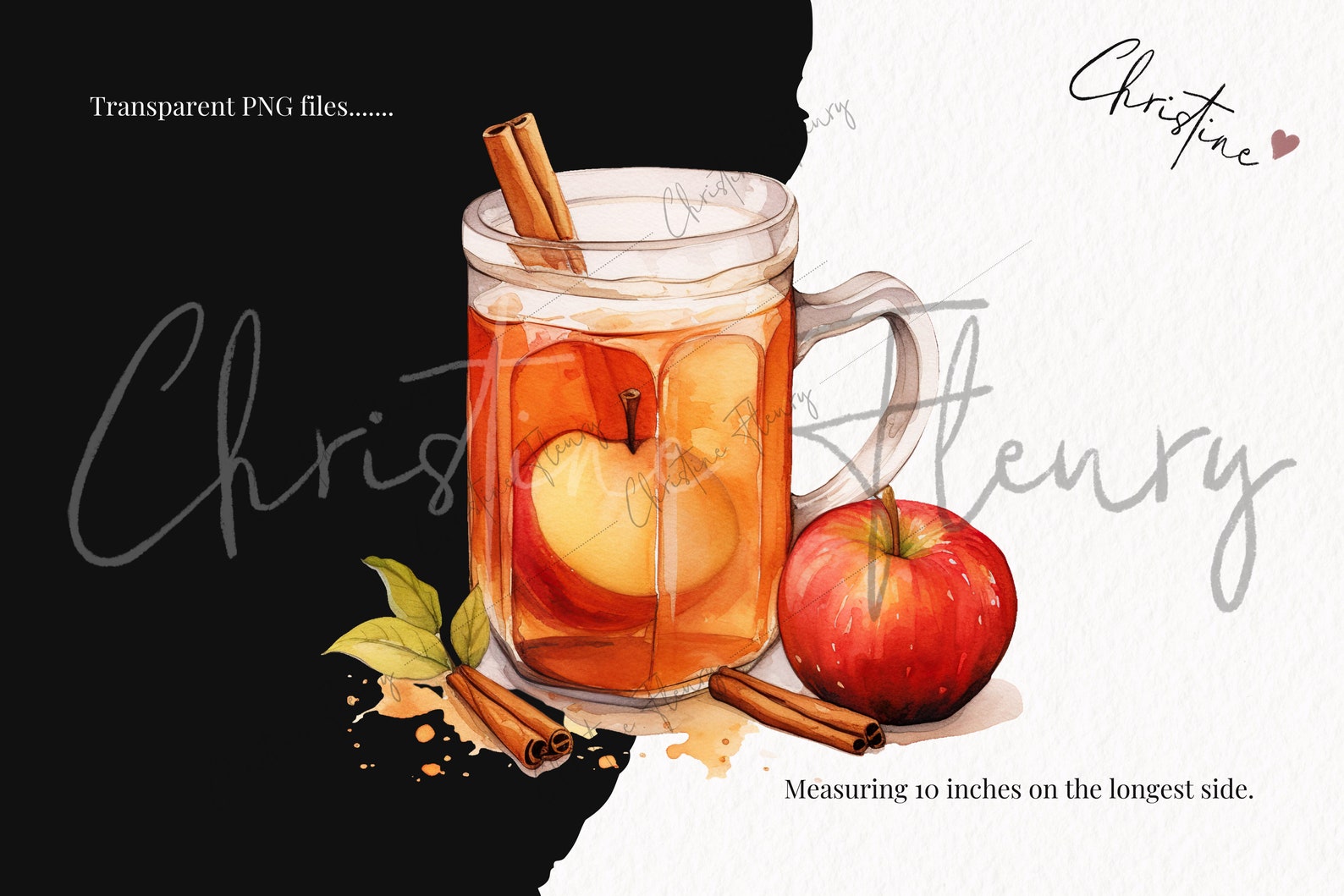 Watercolor Apple Cider Clipart, Watercolor Fall Clipart, Watercolor PNG ...