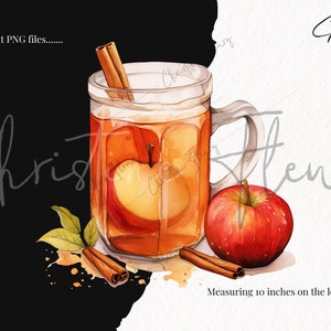 Watercolor Apple Cider Clipart, Watercolor Fall Clipart, Watercolor PNG ...