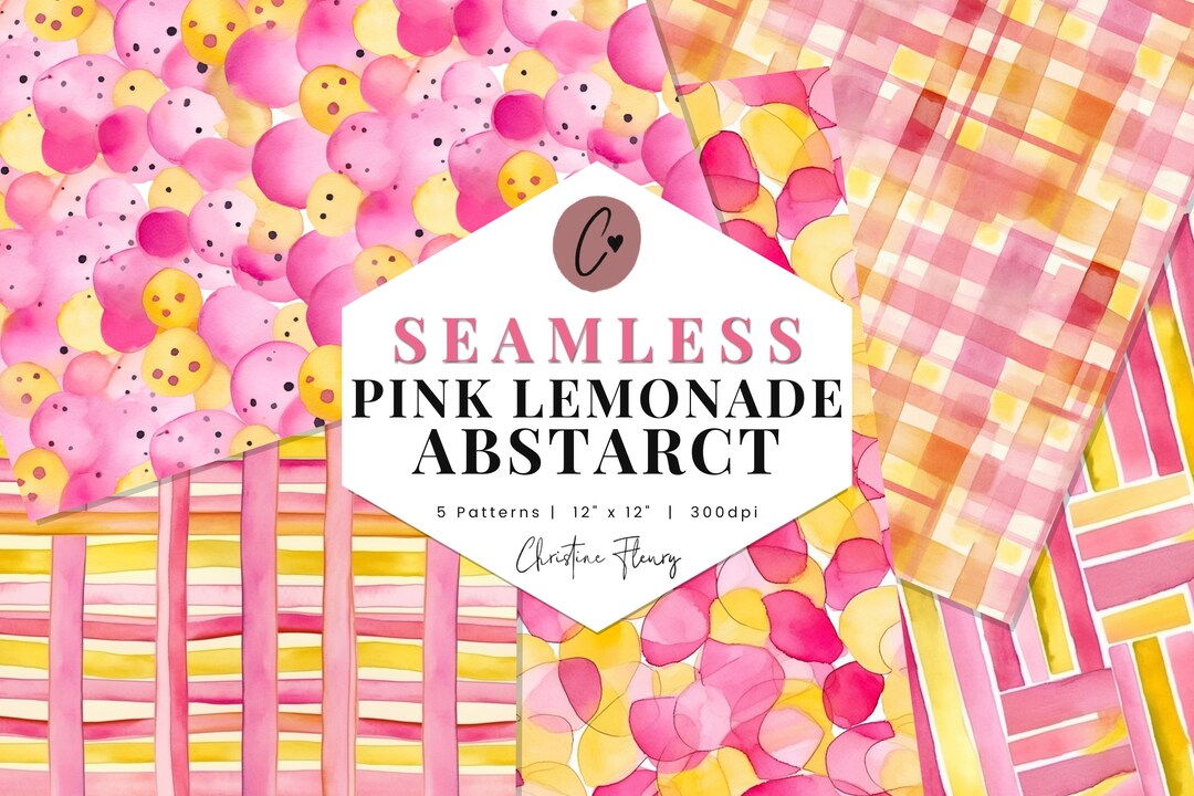 Pink Lemonade Abstract Digital Paper Mini Pack, Seamless Abstract ...