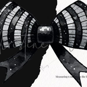 Watercolor Black Coquette Bows Clipart, Coquette Clipart, Gothic PNG ...