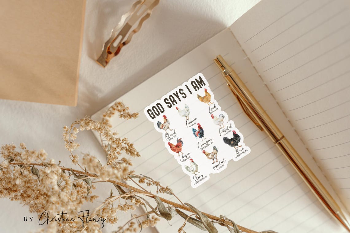 Farmhouse Chicken Sticker Bundle PNG, Printable Farm Girly Stickers ...