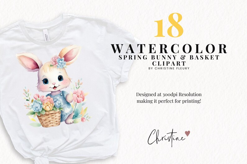 Spring Bunnies & Baskets Clipart, Easter Bunny PNG, Easter Eggs PNG ...