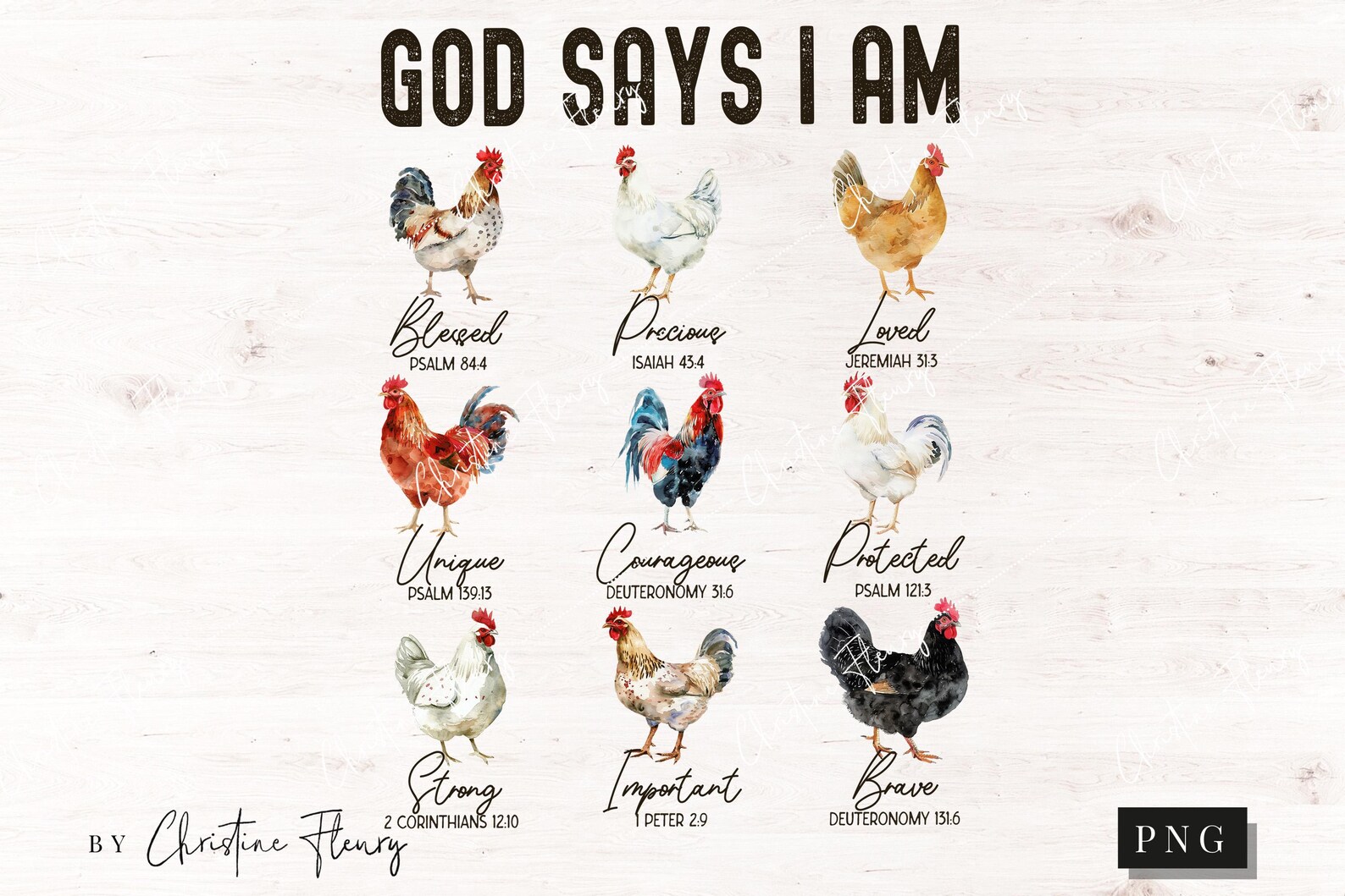 God Says I Am Chicken PNG, Farmhouse PNG, Christian Png, Chicken ...