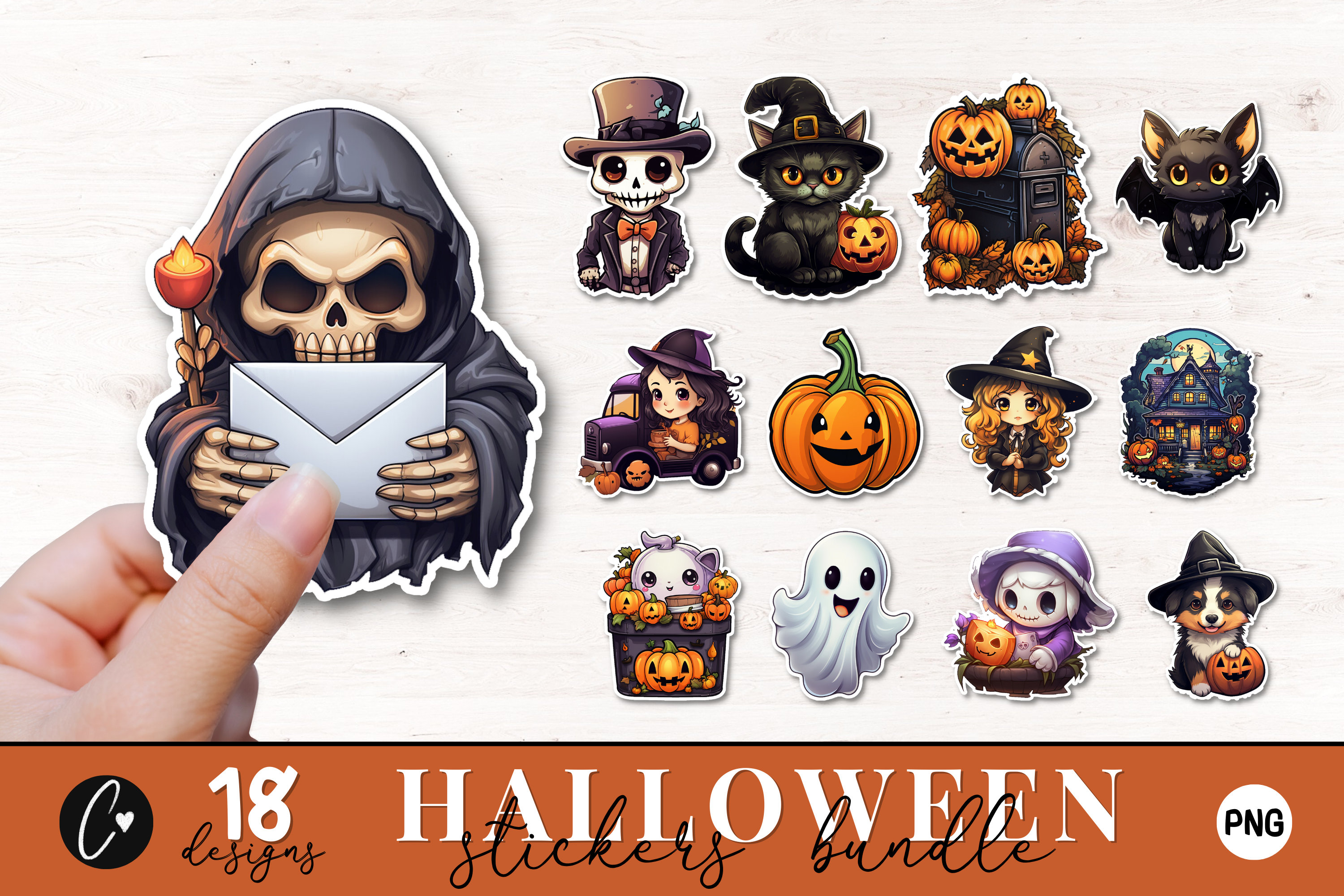 Halloween Sticker PNG Bundle Printable Halloween Stickers - Etsy