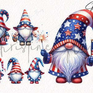 4th of July Gnomes Clipart, Patriotic PNG, Gnome PNG, Summer Gnome PNG ...