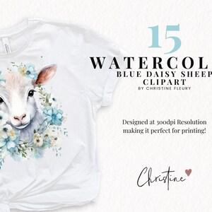 Blue Daisy Sheep Clipart, Spring PNG, Floral Animals PNG, Spring Sheep ...