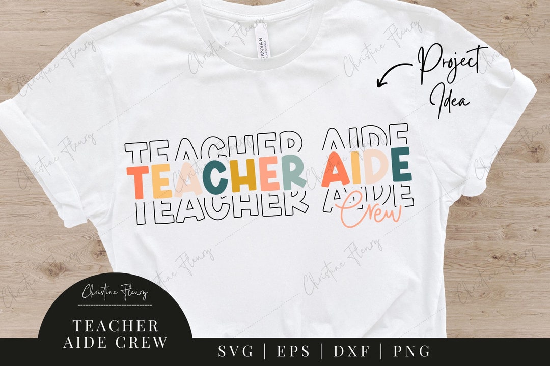 Teacher Aide Crew Svg, Teacher Sublimation, Back to School, Teacher ...