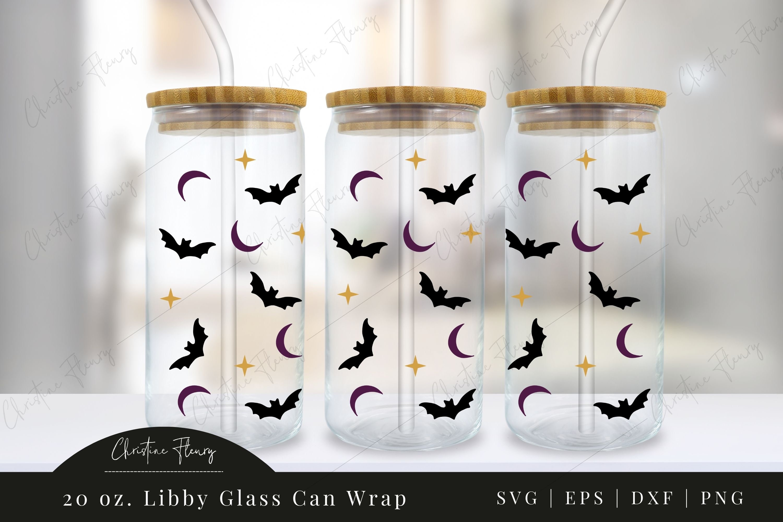 Batty Night SVG 20oz Libbey Glass Can Cut File Halloween - Etsy