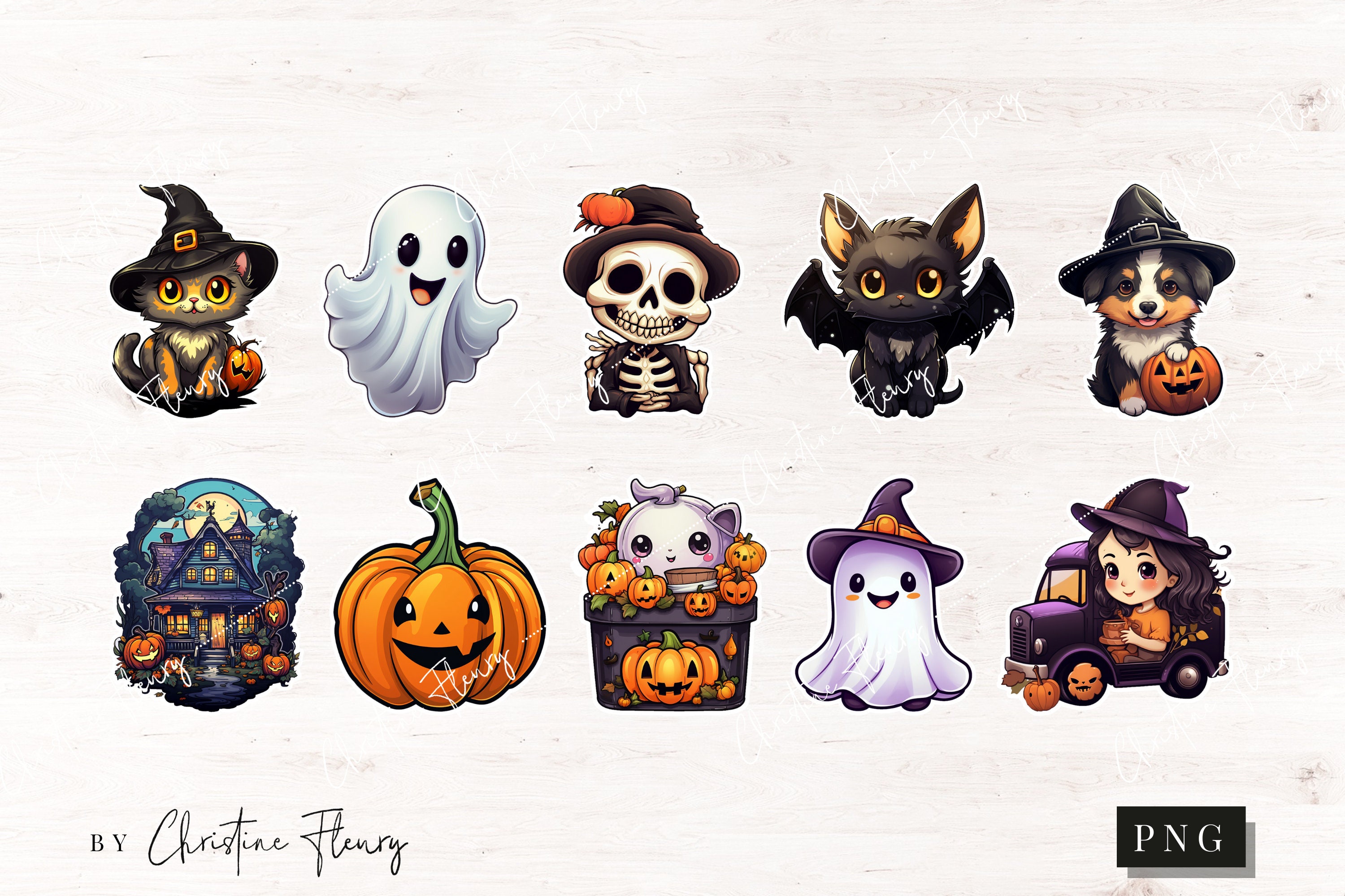 Halloween Sticker PNG Bundle Printable Halloween Stickers - Etsy