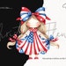 4th of July Girls Clipart, Watercolor Patriotic Clipart, Independence ...