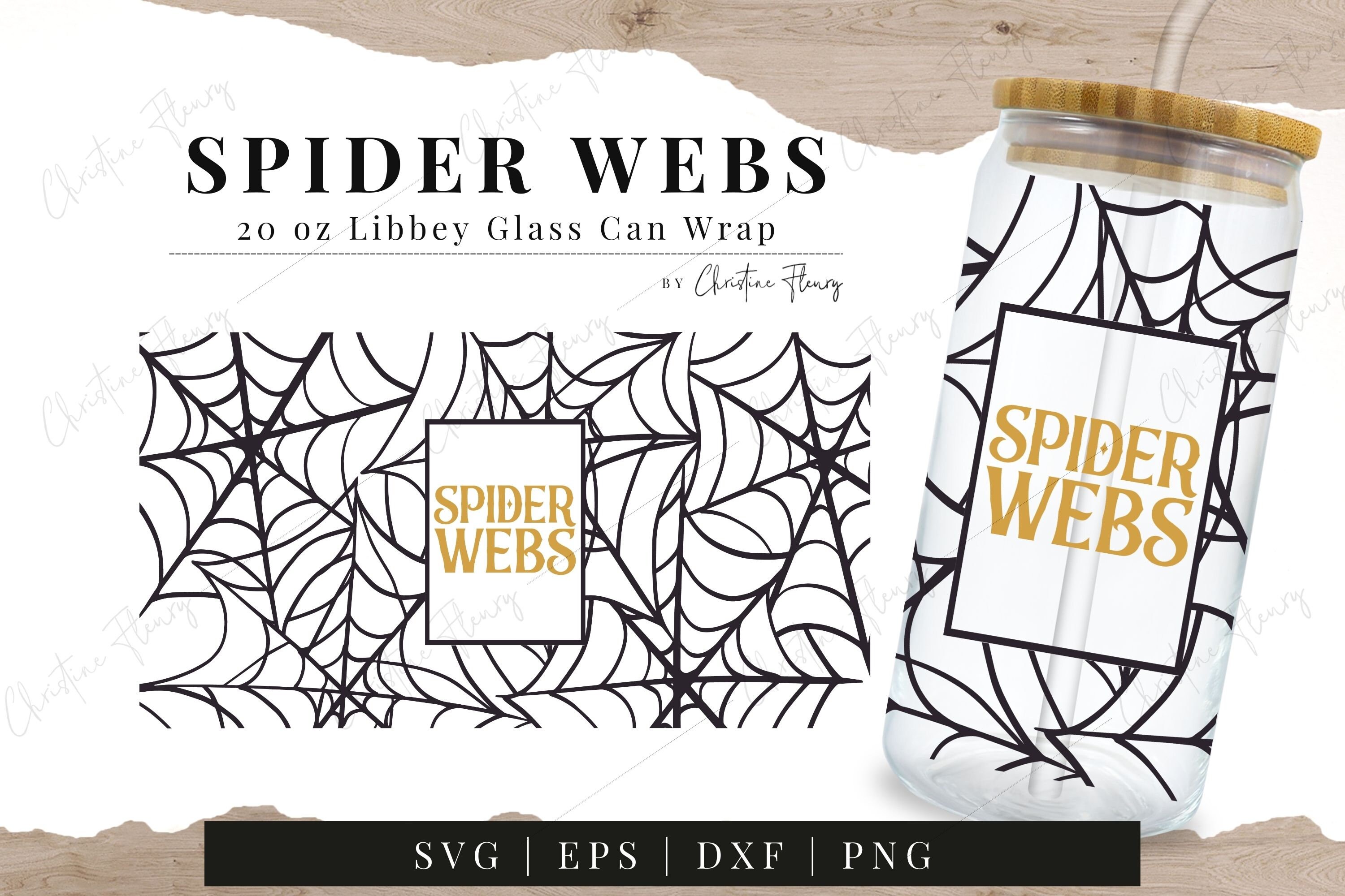 Spider Webs SVG 20oz Libbey Glass Can Cut File Halloween - Etsy
