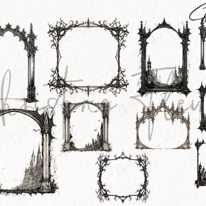 Vintage Goth Frames Clipart Part 2, Gothic Clipart, Halloween PNG, PNG ...