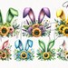 Flower Bunny Ears Clipart, Easter PNG, Bunny PNG, Easter Bunny Spring ...