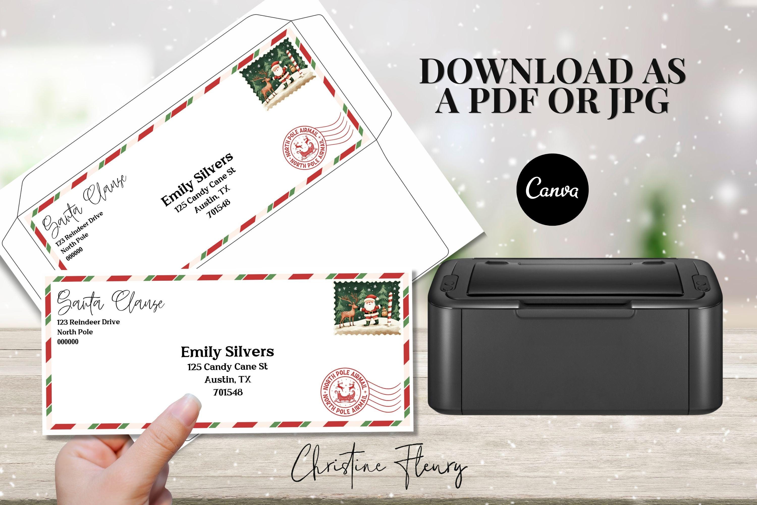 Editable Letter From Santa Envelope Template, Canva Template Printable ...