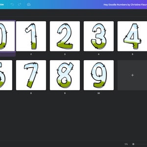 Hey Doodle Numbers for CANVA, Sublimation Doodle Numbers, Editable ...