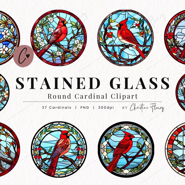 Stained Glass Cardinal Pattern - Etsy