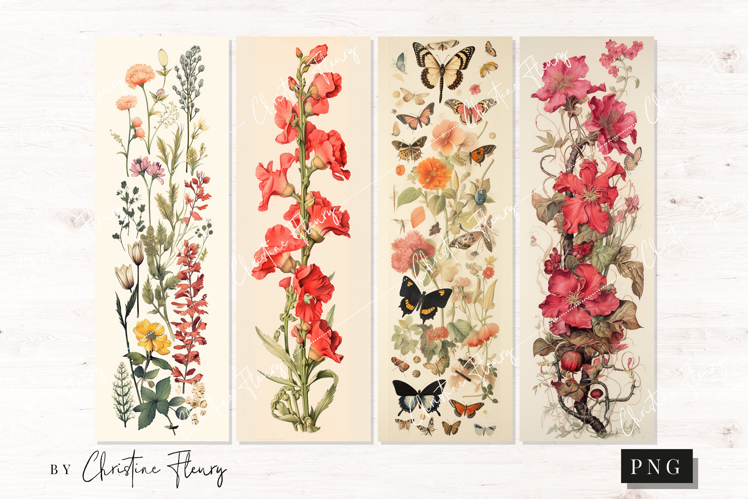 Vintage Botanical Printable Bookmark, Plant Junk Journal Bookmarks ...