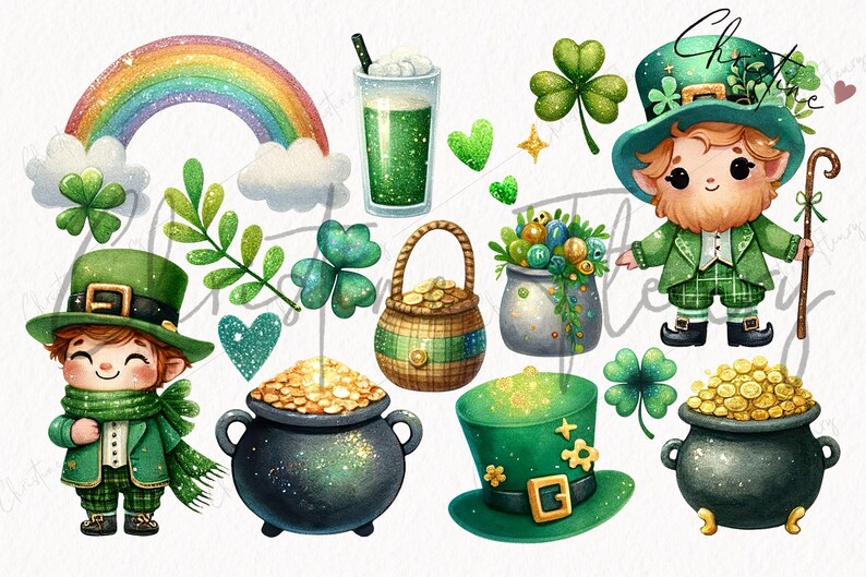 110 Lucky Leprechaun Adventure Clipart, St Patrick's Day PNG ...