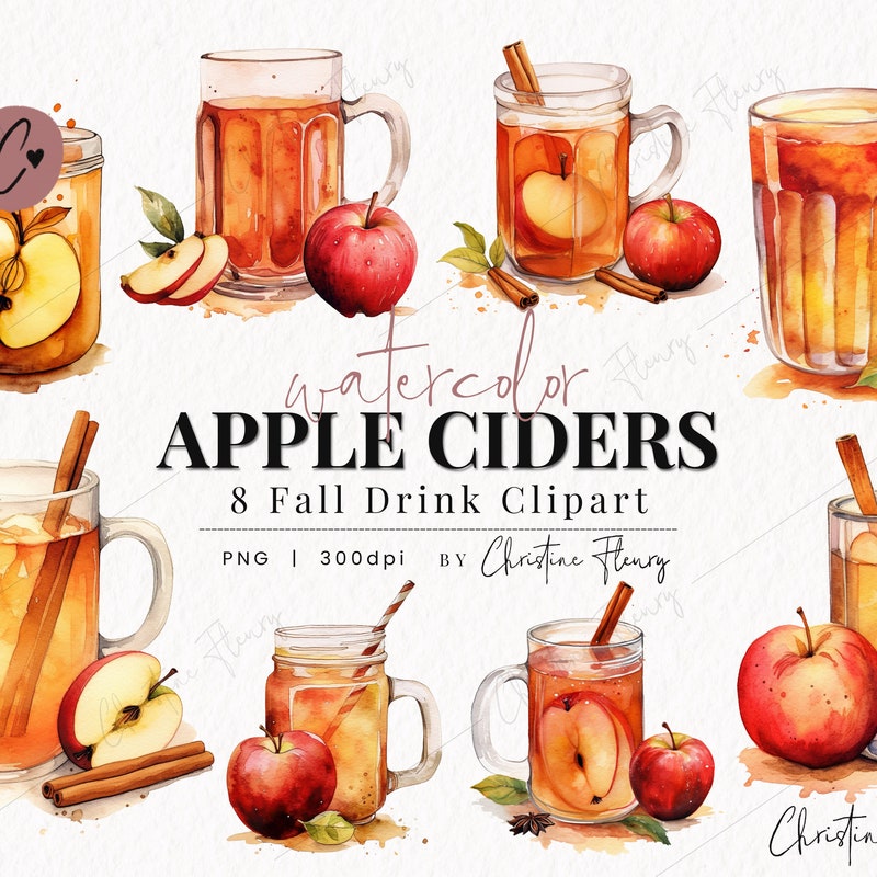 Fall Apple Clipart - Etsy