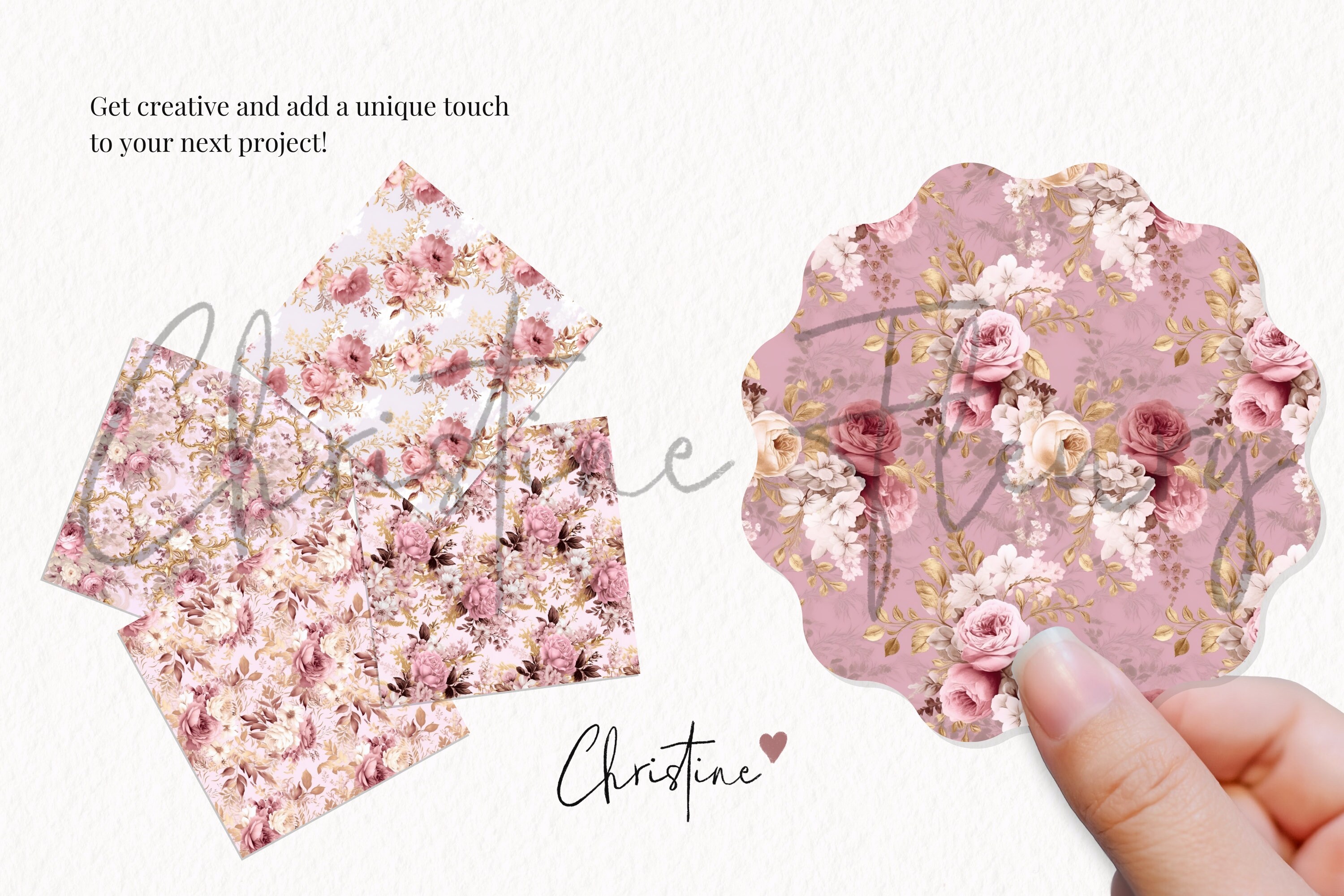 Seamless Blush Romance Digital Paper Romantic Floral - Etsy