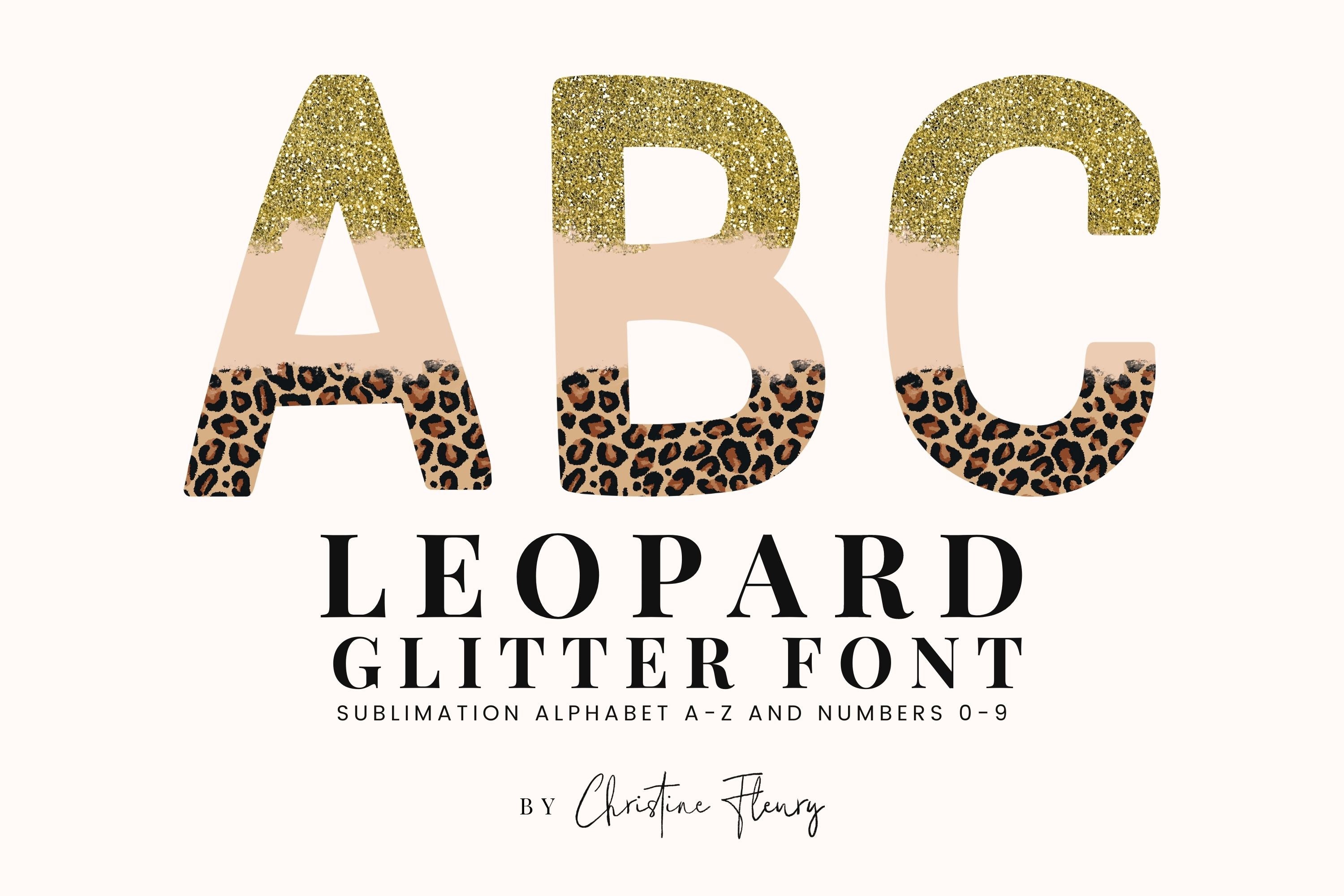 Glitter Leopard Sublimation Font Leopard Alphabet Clipart - Etsy
