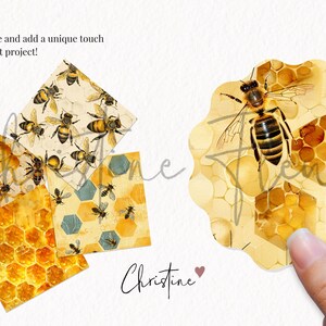 Seamless Cottagecore Honey Bee Digital Paper, Honey Bee Patterns ...