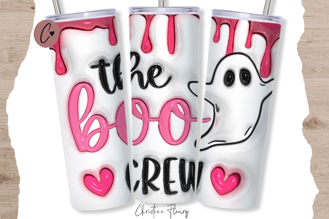 Inflated the Boo Crew Ghost Tumbler Wrap PNG, Halloween Puffy Tumbler ...