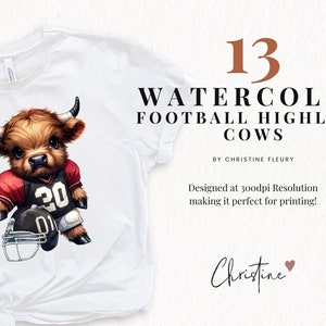 Football Highland Cows Clipart, Football PNG, Sport Clipart, Highland ...