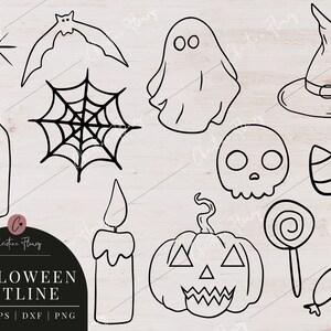 Halloween Outline SVG Bundle, Halloween SVG, Doodle, Halloween Doodle ...