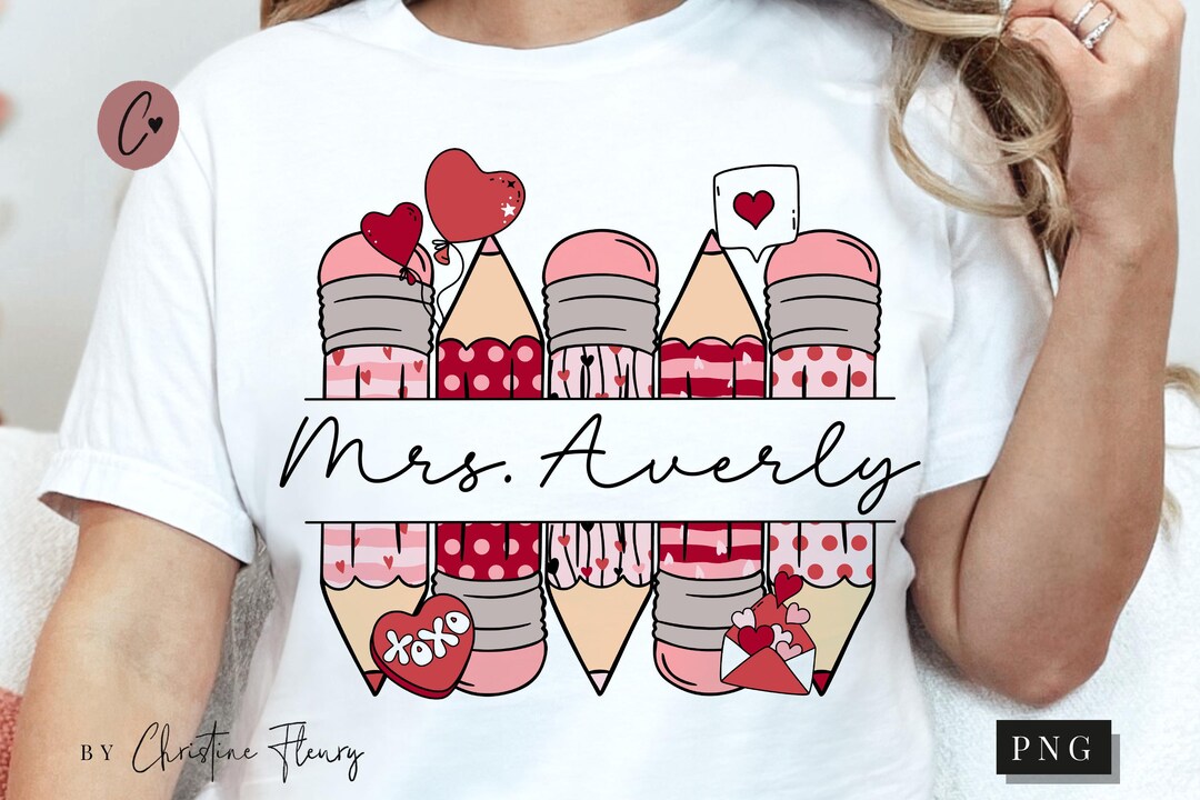 Teacher Name Pencil Valentine PNG, Teacher Png, Valentine Day Png ...