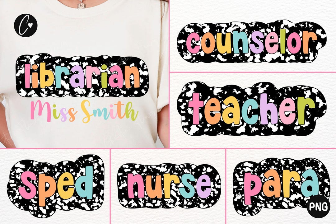 Composition School Staff PNG Bundle, Preppy Teacher PNG, Para ...