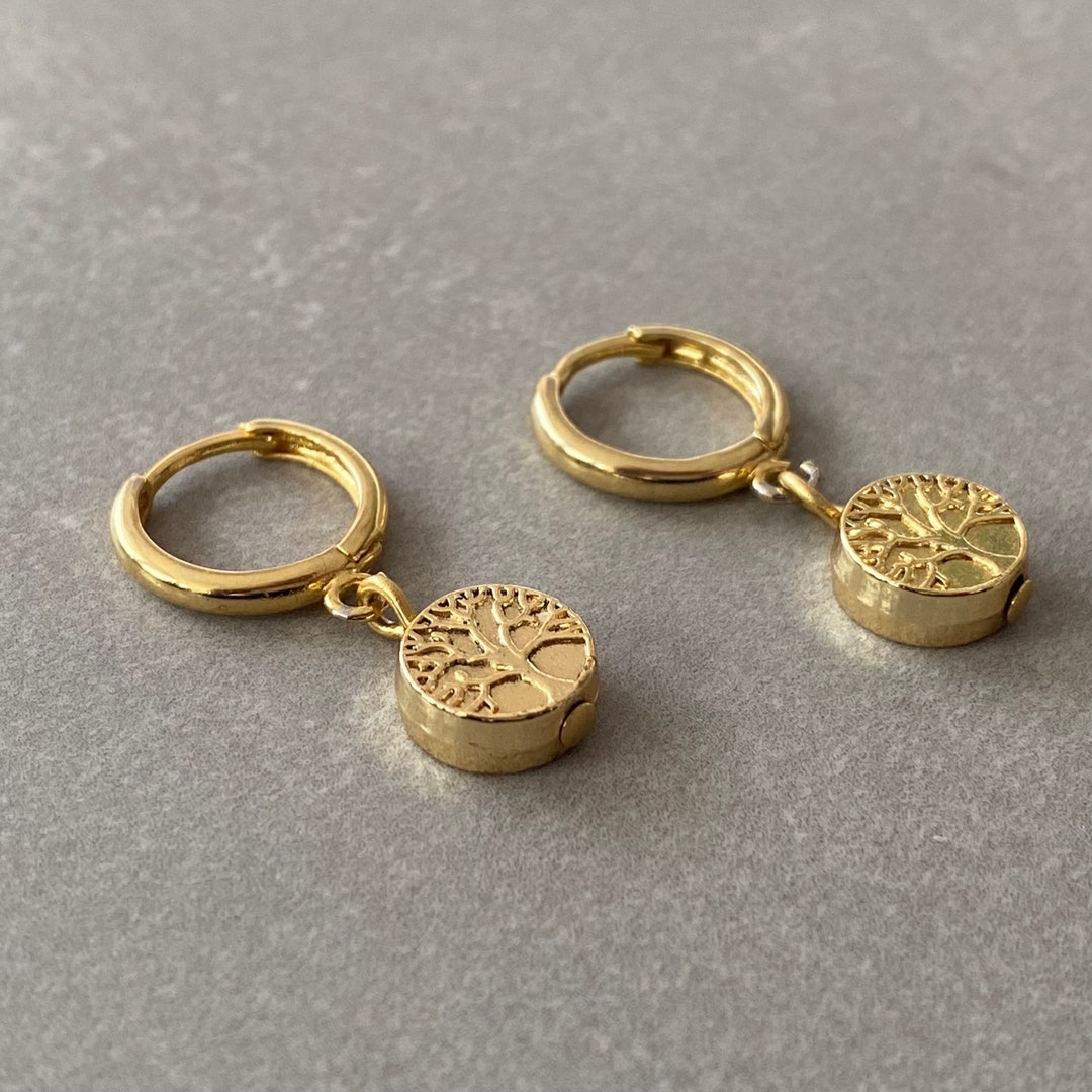 Small Tree of Life Earrings Gold Minimal Tree Earring 14k Gold Filled ...