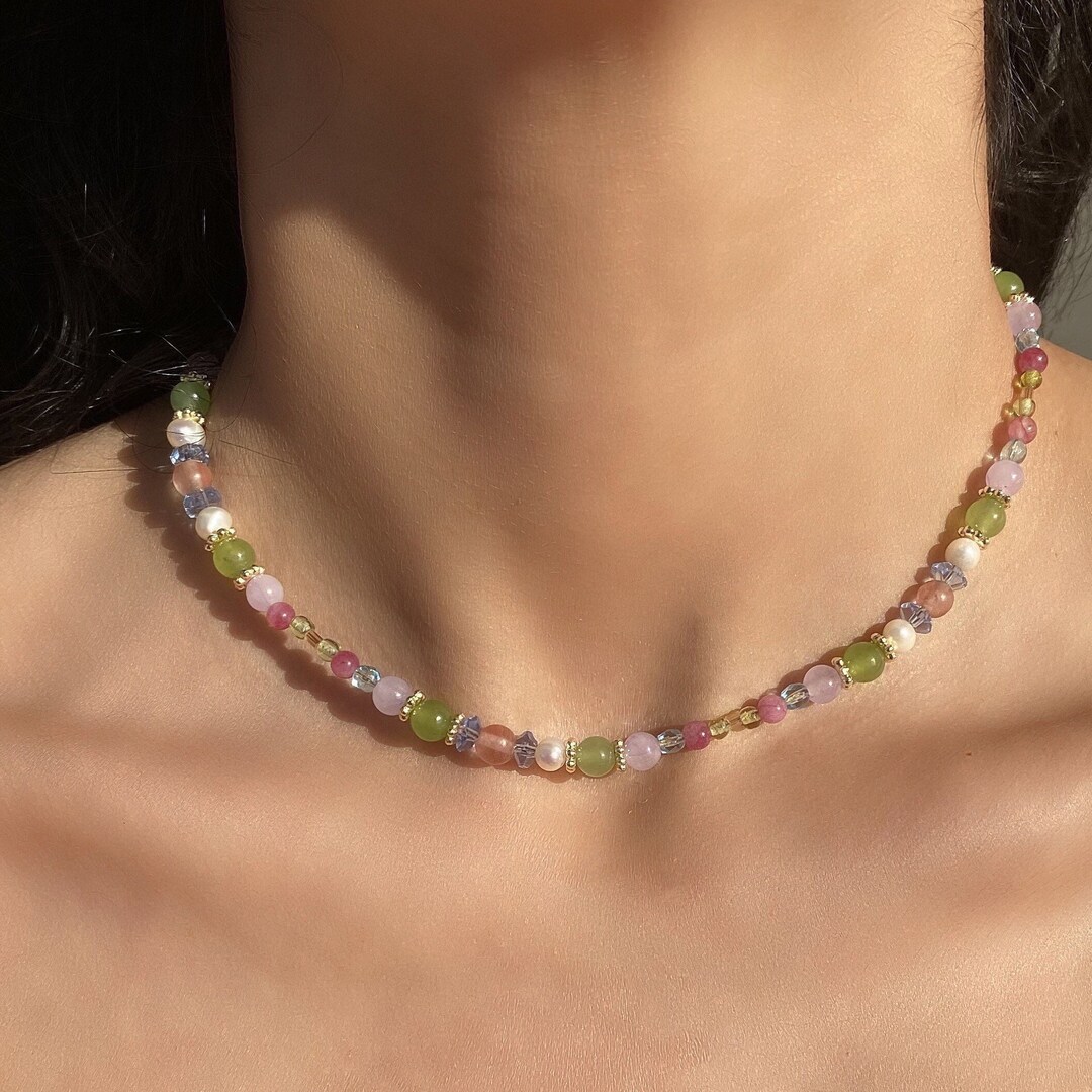 Cute Freshwater Pearl Necklace Women and Beach Bead Necklace Women and ...