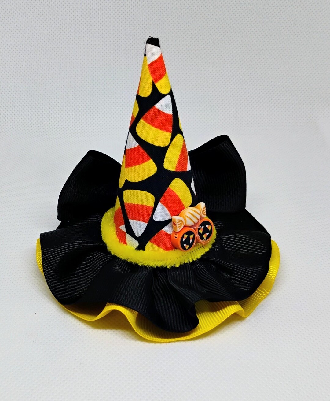 Candy Corn Witch Hat, Miniature Witch Hat, Halloween Witch Hat Hair ...