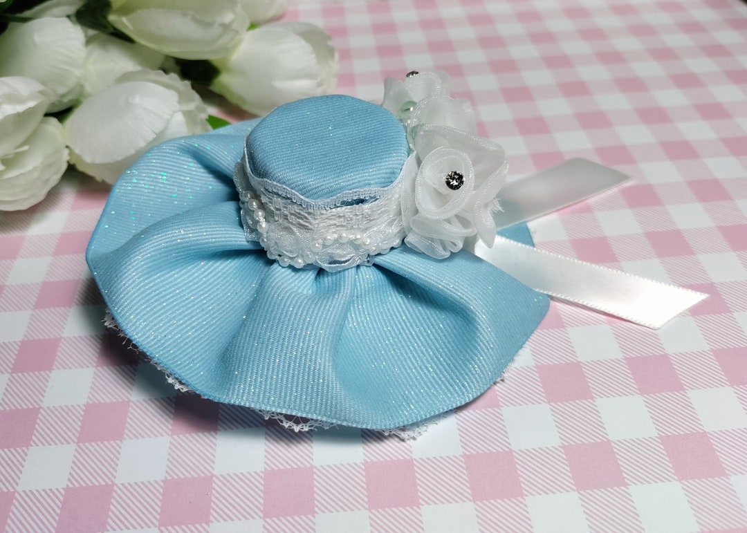 Light Blue Hat for Girls, Mini Hat Hair Clip for Girls, Tea Party Hat ...