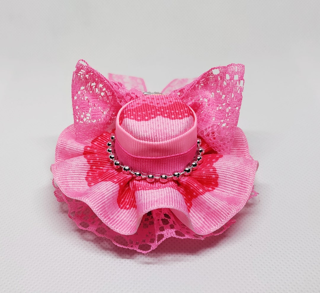 Pink Lace Mini Hat, Valentines Day Hat, Mini Millinery, Mini Hat for ...